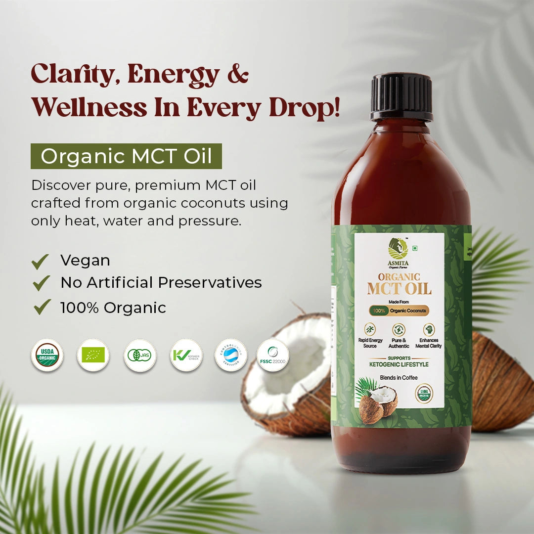 Organic MCT Oil | Coconut MCT Oil Online [ C8 60% C10 40% ]